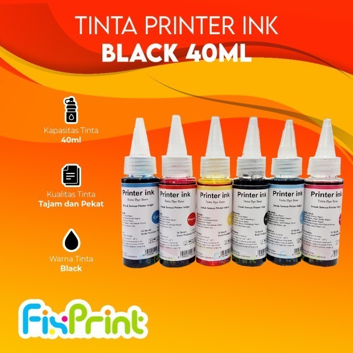 Jual Tinta Printer Ink Inkjet Print Black Cyan Magenta Yellow Support ...