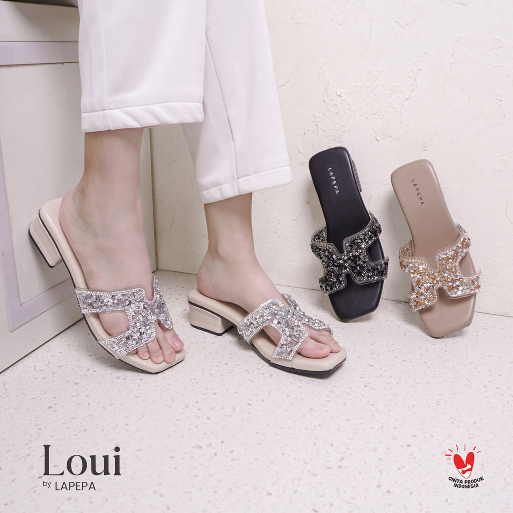 Jual LAPEPA YUK - LOUI Sandal Wanita High Heels Premium Tinggi 4cm Size ...