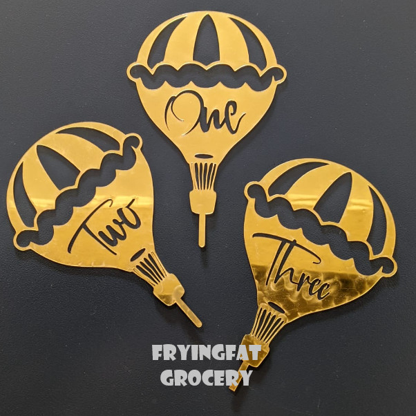 Jual Cake Topper Ulang Tahun Premium Happy Birthday One, Two, Three ...