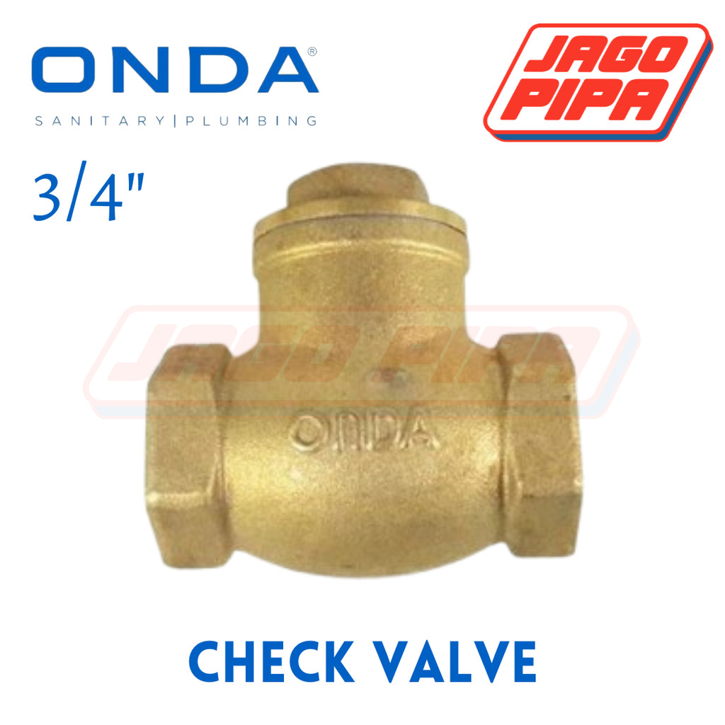 Jual Check Valve Onda 3/4 Inch Brass Kuningan Swing Check Valve / Klep ...