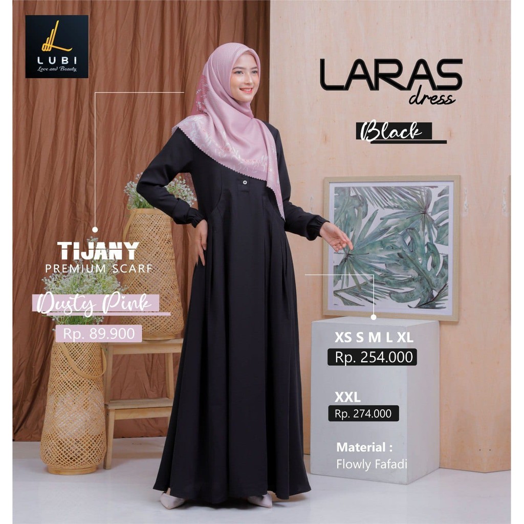 Jual Laras Dress by Lubi (gamis flowy polos premium) | Shopee Indonesia