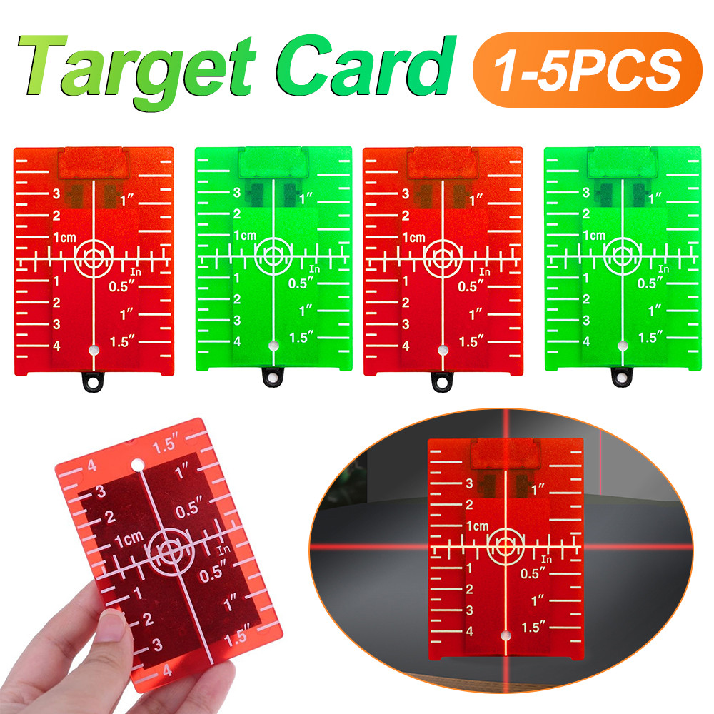 Jual Vertical/Horizontal Laser Level Target Card Red/Green Line Beam ...