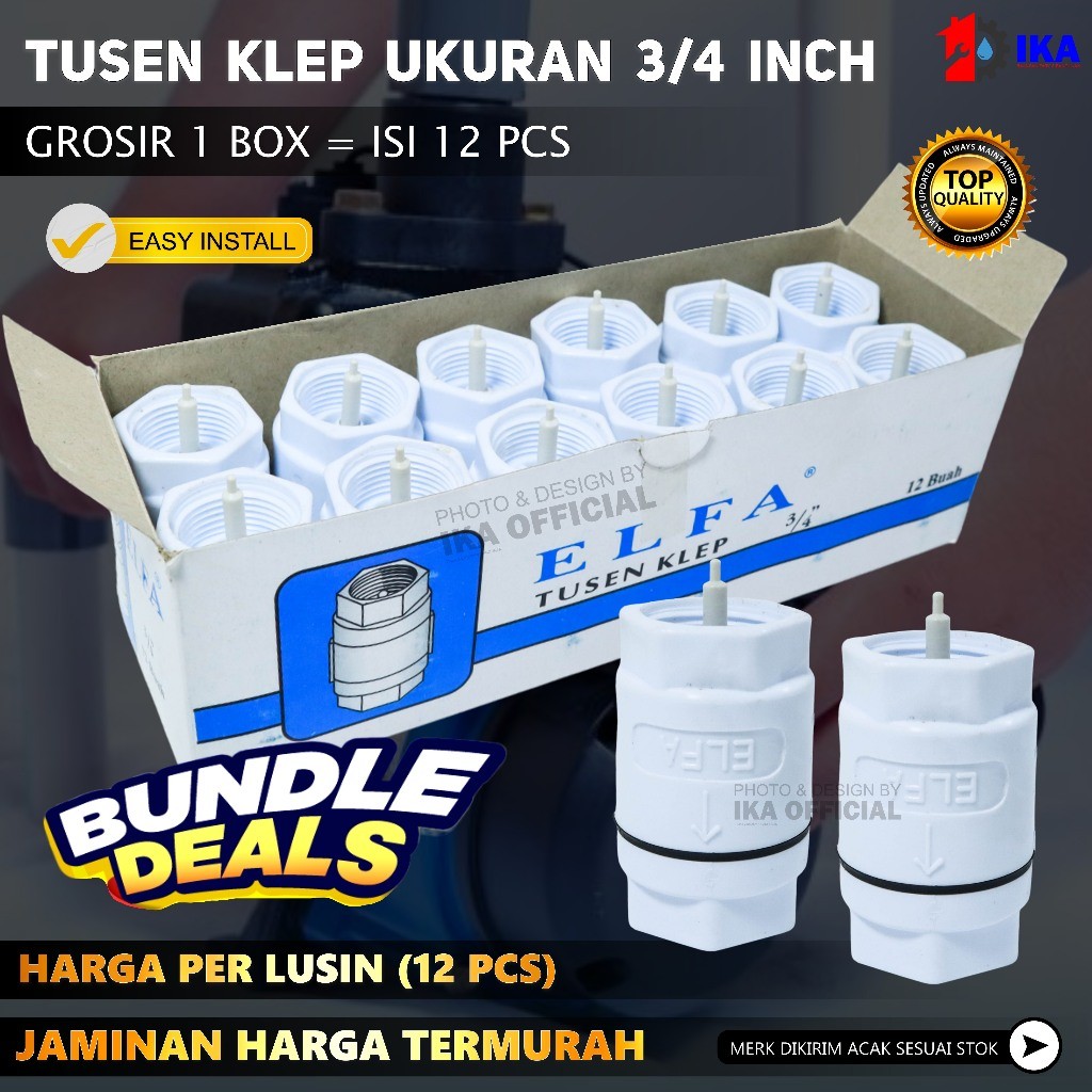 Jual 1 BOX Tosen klep ELFA / Tusen klep ELFA 3/4 INCH tosen tusen murah ...