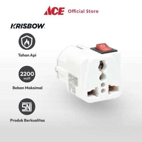 Jual Ace Krisbow Steker Arde Adaptor Travel Dengan Switch - Putih ...
