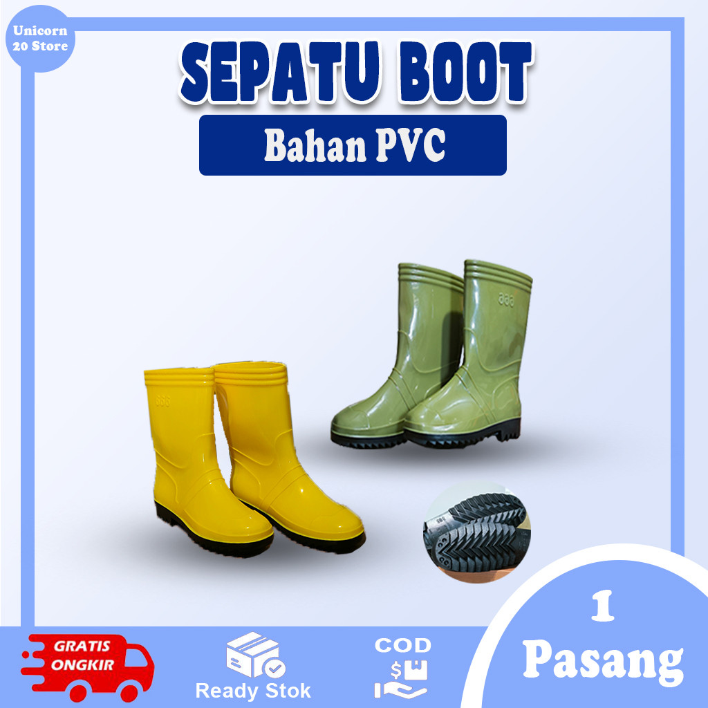 Jual SEPATU BOOT PRIA WANITA KARET 3 WARNA SEPATU KARET BERKEBUN PROYEK ...
