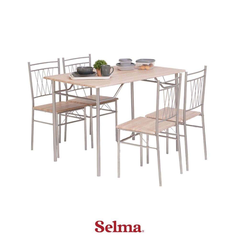 Jual Selma Harold Set Meja Makan 4 Kursi - Silver Dining Table Set Meja ...