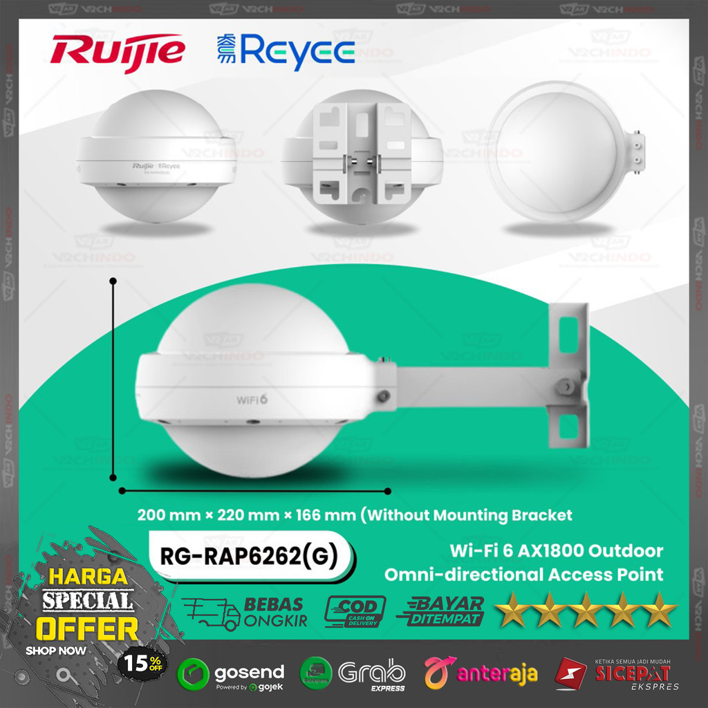 Jual Ruijie Reyee RG-RAP6262(G) | Pengganti Wi-Fi 6 EAP602 Outdoor ...