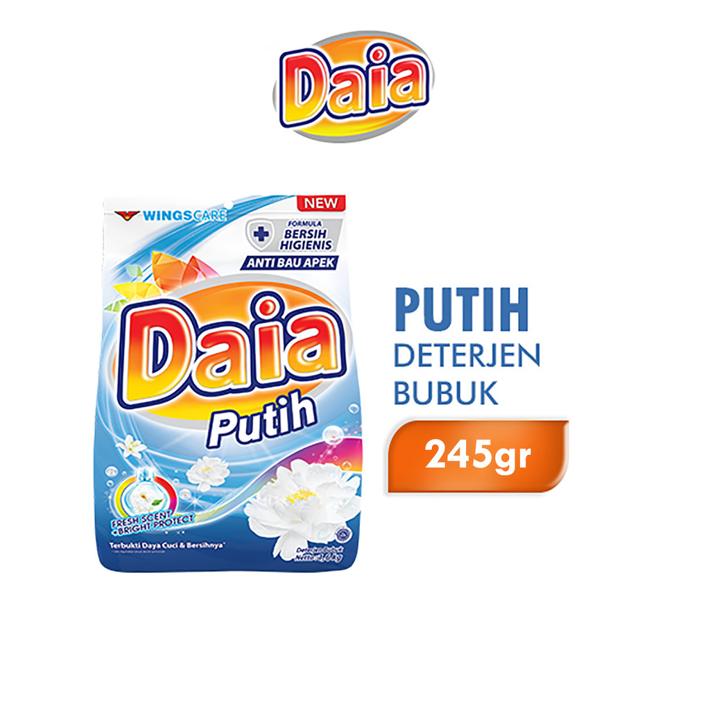 Jual Daia Deterjen Bubuk Putih 245gr Detergen Pembersih Baju ...