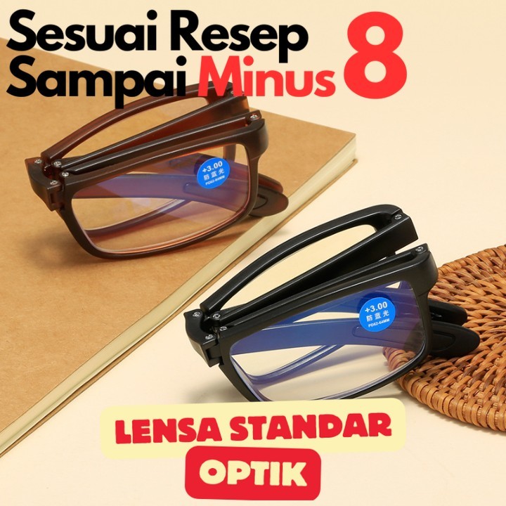 Jual Frame Lipat Praktis Kacamata Minus Lensa Optik Bisa Sampai Minu 8 ...