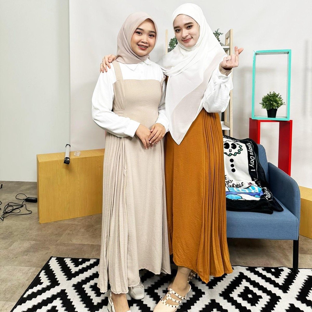 Jual NAJWA - Hanny Dress Korean Style Cringkle Premium | Shopee Indonesia