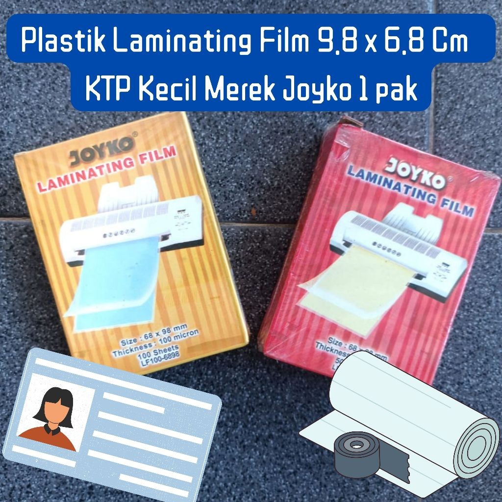 Jual LAMINATING FILM PLASTIK LAMINATING KARTU KTP MEREK JOYKO 1 PAK ISI ...