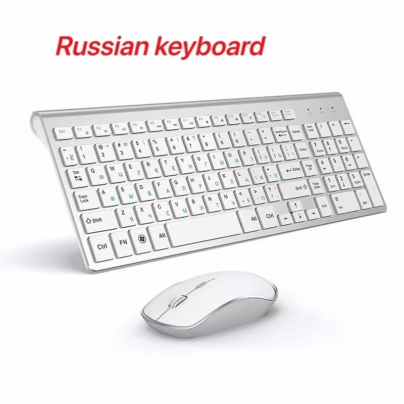 Jual Russian layout 2.4G Wireless Keyboard Mouse set,USB Portable slim ...