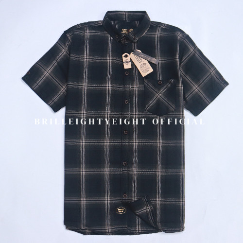 Jual Brill Eighty Eight - Kemeja Flanel Pendek Premium Black Dar Sbrw 88 S2308 | Shopee Indonesia