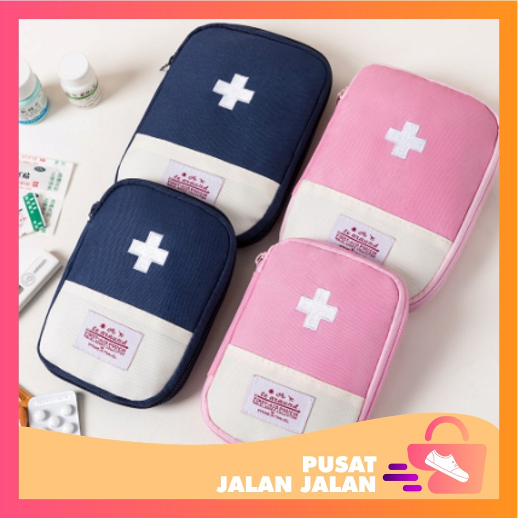 Jual PJJ - T5759 Tas Obat Medicine Pouch Korean Travel Organizer / Tas Pouch P3K First Aid Kit ...