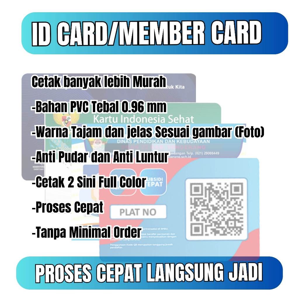 Jual Cetak ID Card / Plastic PVC / Kartu Member / ID Card Karyawan 1 ...