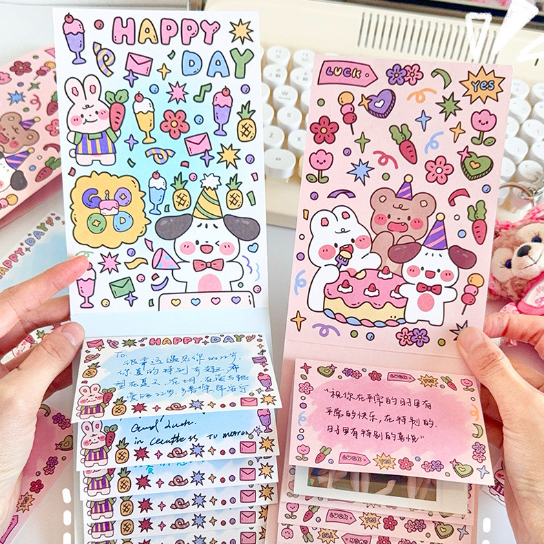 Jual [HARU] Doodled series Pull-out Greeting Card Kartu Ucapan 3D Kartu ...