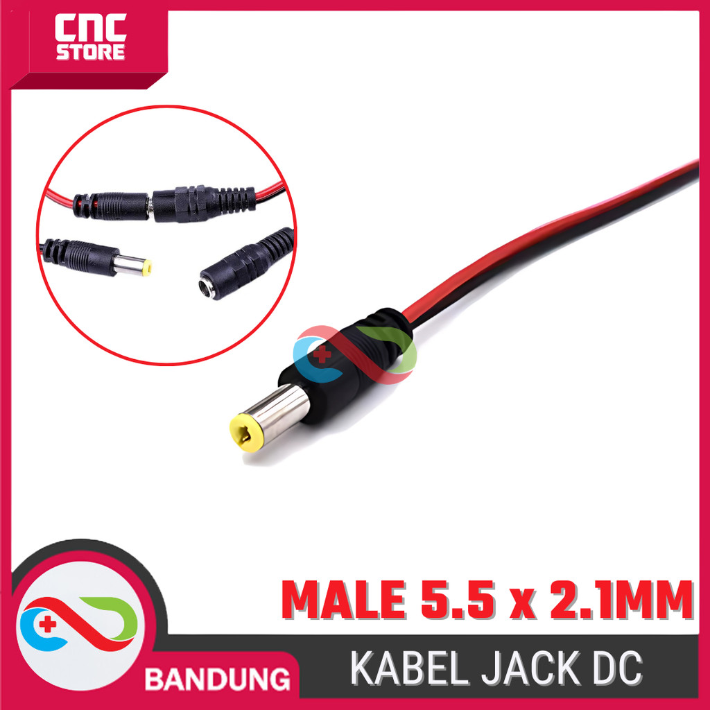Jual Kabel Jack DC Male Female 5.5x2.1mm – Power Adapter Cable untuk ...