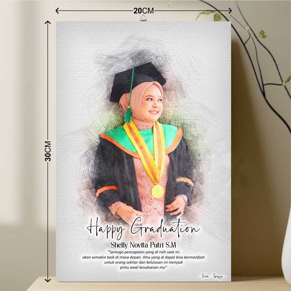 Jual Kado Foto sketsa wajah Custom ( 1HARI JADI) Gratis Frame, Buat ...