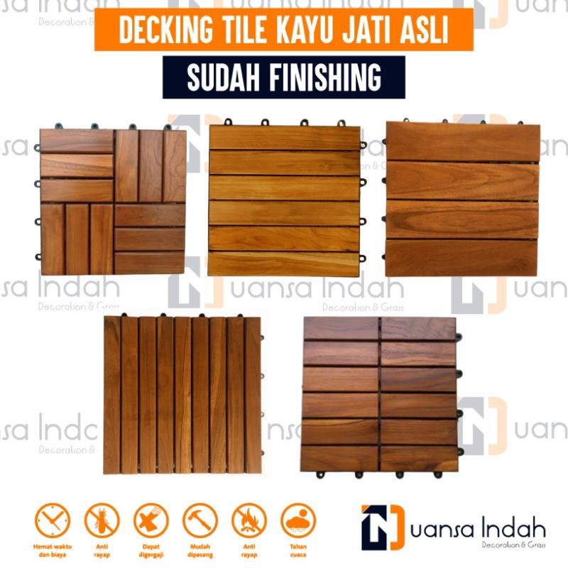 Jual PAKET SAMPLE DECKING TILE KAYU JATI ASLI FINISHING | Shopee Indonesia