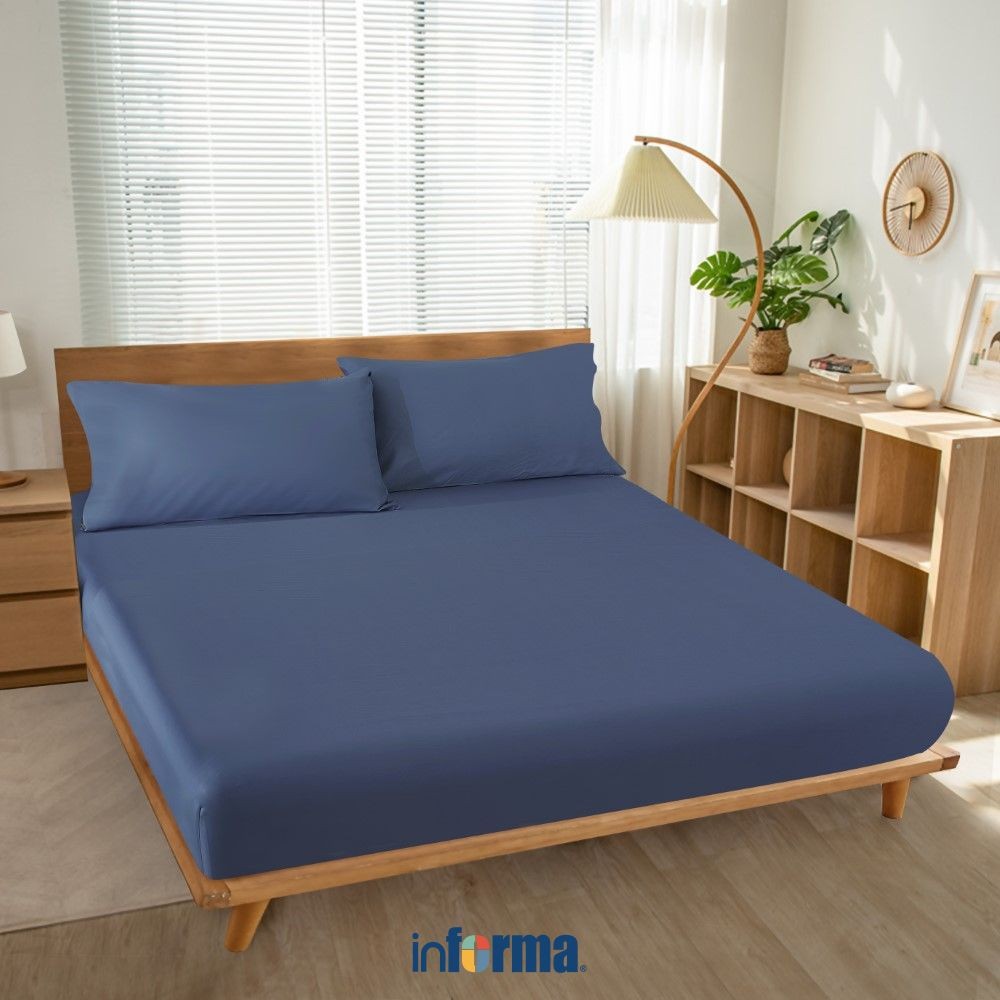 Jual Informa Seprai Katun Fitted - Biru Tua Sprei Seprai Aesthetic ...