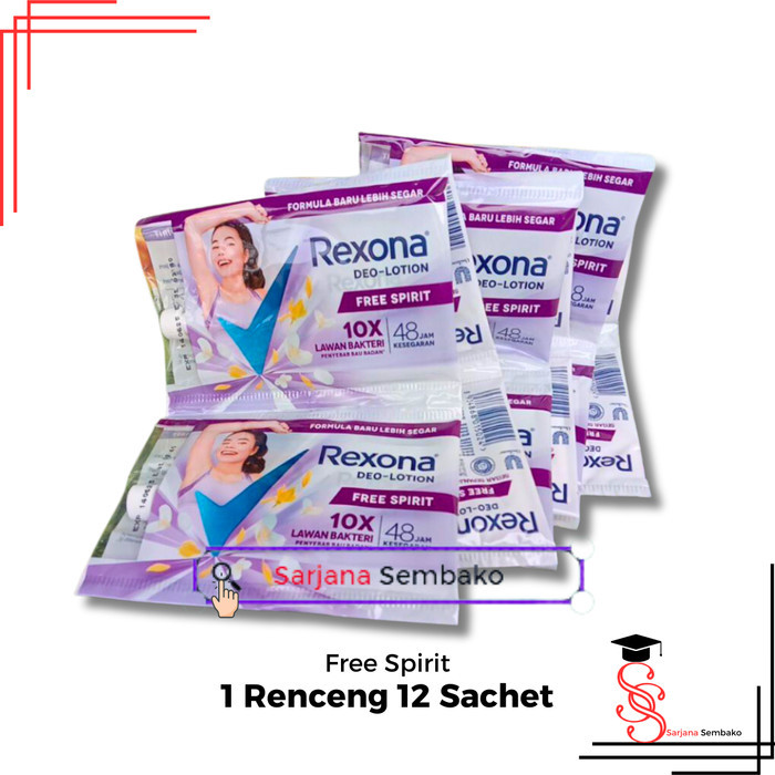 Jual Rexona Deo Lotion Free Spirit - 1 Renceng 12 Sachet | Shopee Indonesia