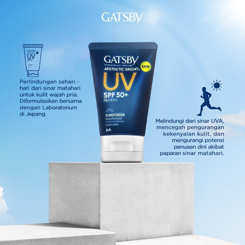 Jual GATSBY Aesthetic Bright Sunscreen UV SPF 50+ PA ++++ - 40ml ...