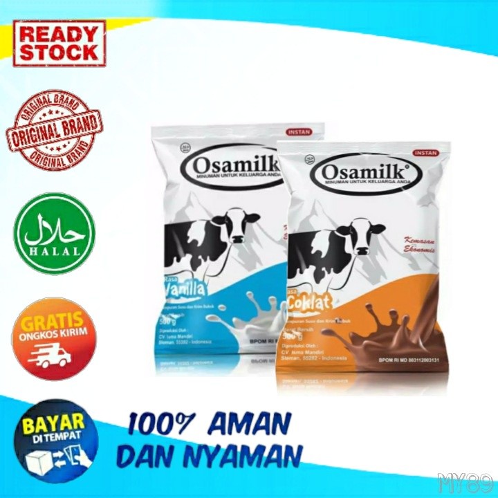 Jual PAKET 1KG/600gr 2 PAK OSAMILK 500gr/300gr RASA VANILA+COKLAT SUSU ...