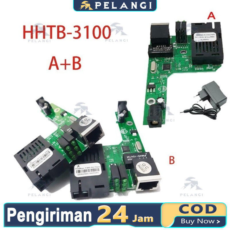 Jual HTB-3100 A+B PCB Board NetLINK Fiber Optic Optical Media Converter ...