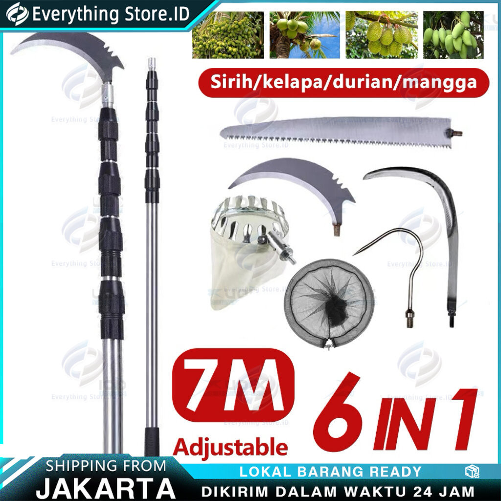 Jual Alat Tongkat Pemetik Buah Panjang Telescopik Pemangkasan Ranting Pohon Gergaji Tree Pruner ...