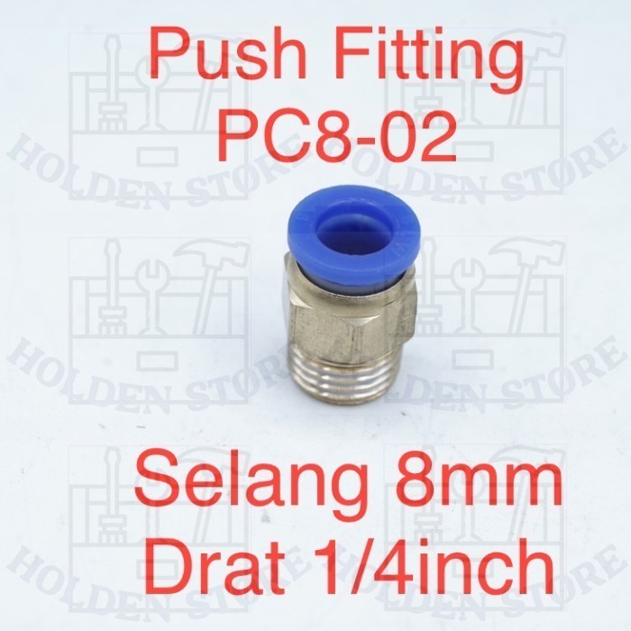 Jual PC8-02 Pneumatic Nepel Fitting Lurus Selang 8mm Drat 1/4inch Konektor -BW | Shopee Indonesia