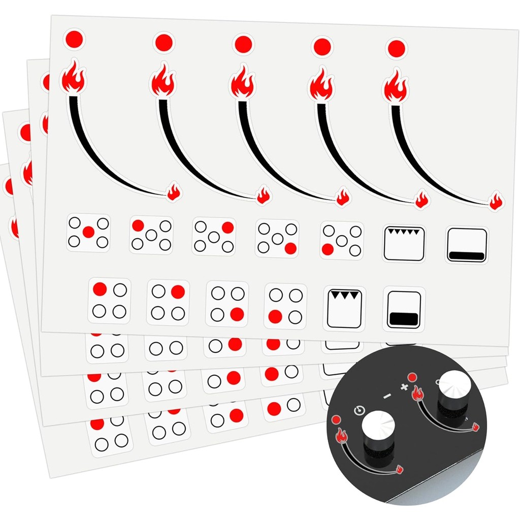 Jual 2 Sheet Flame Indicating Stickers Flame Indicators Ring Stove ...