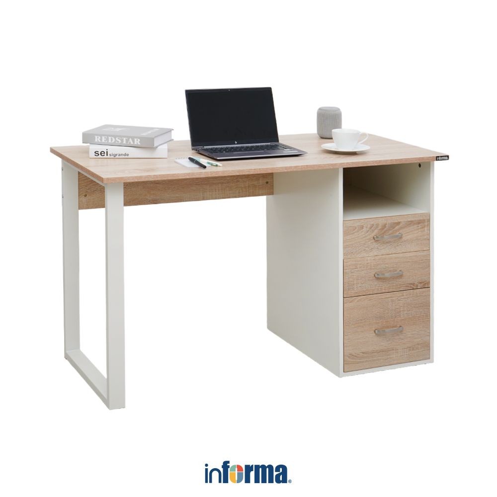 Jual Informa Halley Meja Kantor - Cokelat Office Table Furnitur Kantor ...