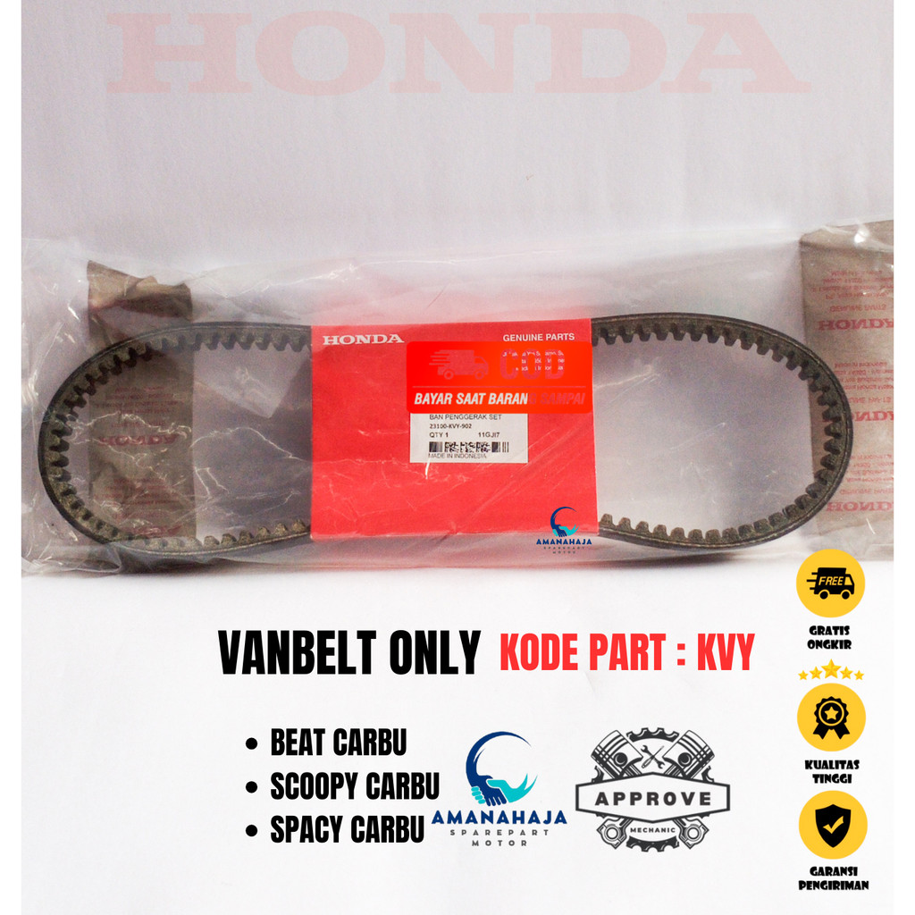 Jual ( GARANSI ) ORI VANBELT ONLY HONDA BEAT KARBU LAMA (KVY) VAN BELT ...