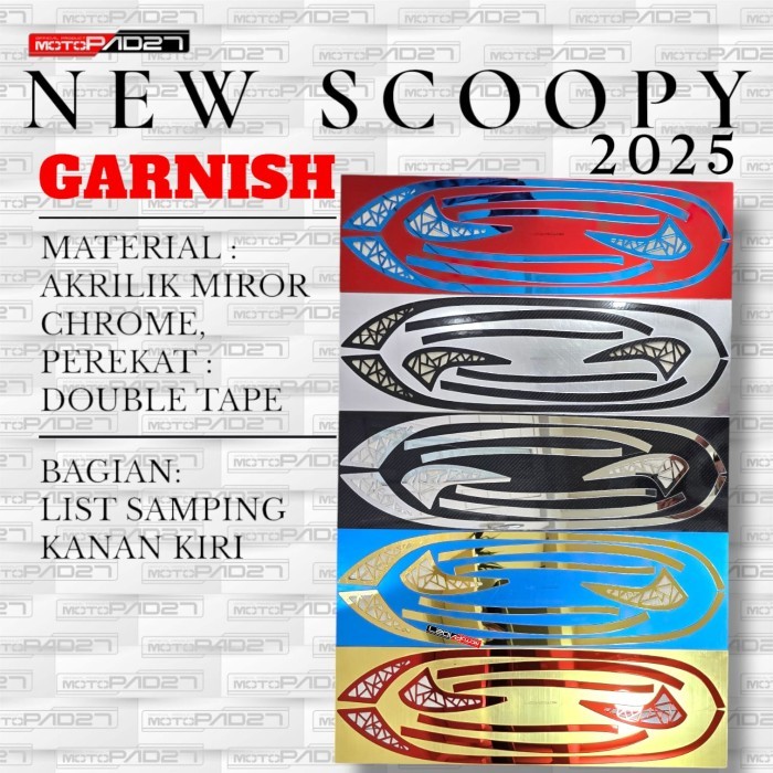 Jual GARNIS GARNISH LIST SAMPING HONDA NEW SCOOPY 2025 | Shopee Indonesia