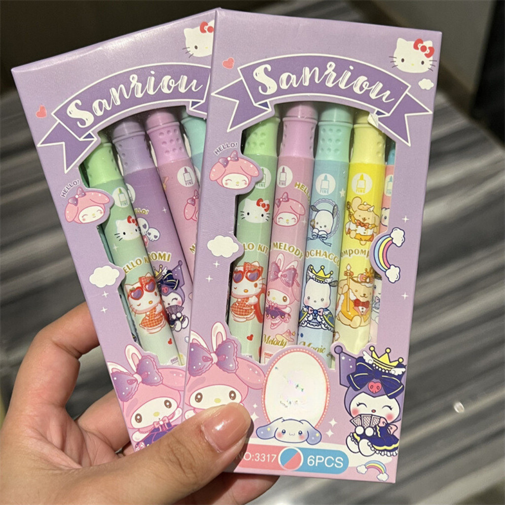Jual [doodledreams] Stabilo Lucu Karakter Sanro 1 SET ISI 6 PCS ...