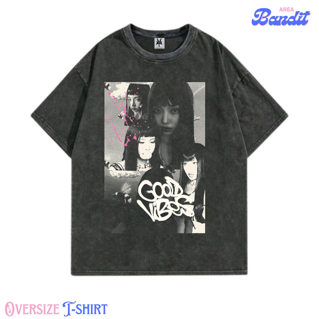 Jual Bandit Area "kaos new jeans hyein good vibes" Oversized T-shirt ...