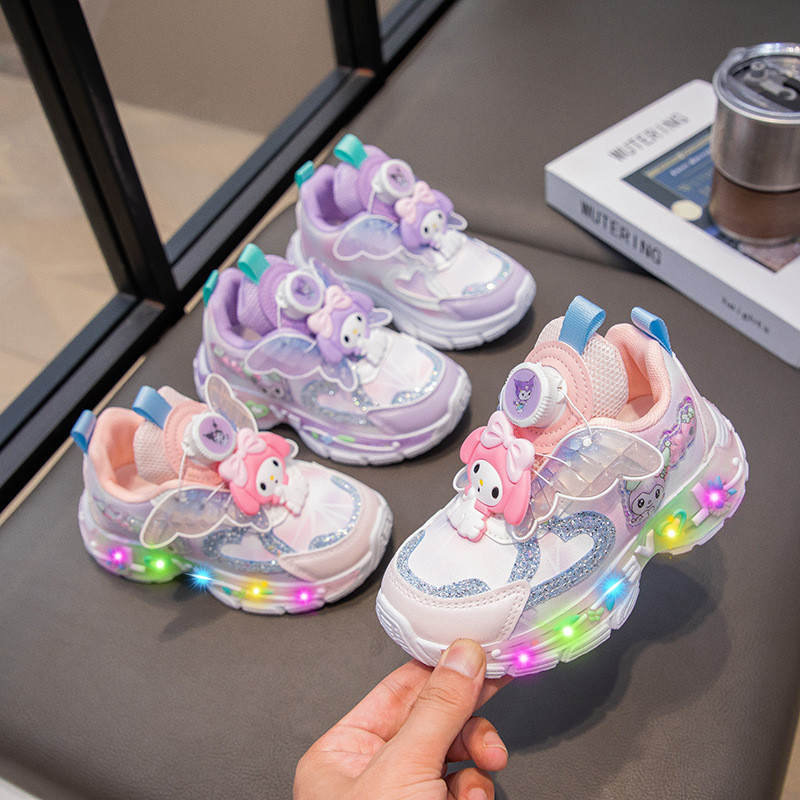 Jual MB Sepatu Sanrio LED Sneakers Kuromi Melody Kupu-Kupu Timbul Lampu ...