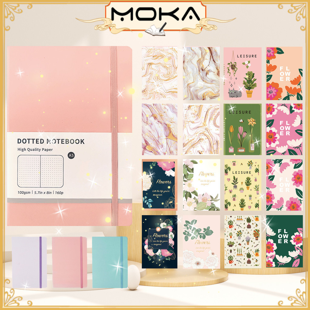 Jual MOKA NOTEBOOK NOTEPAD SCRAPBOOK A5 & A6 AESTHETIC DENGAN TALI ...