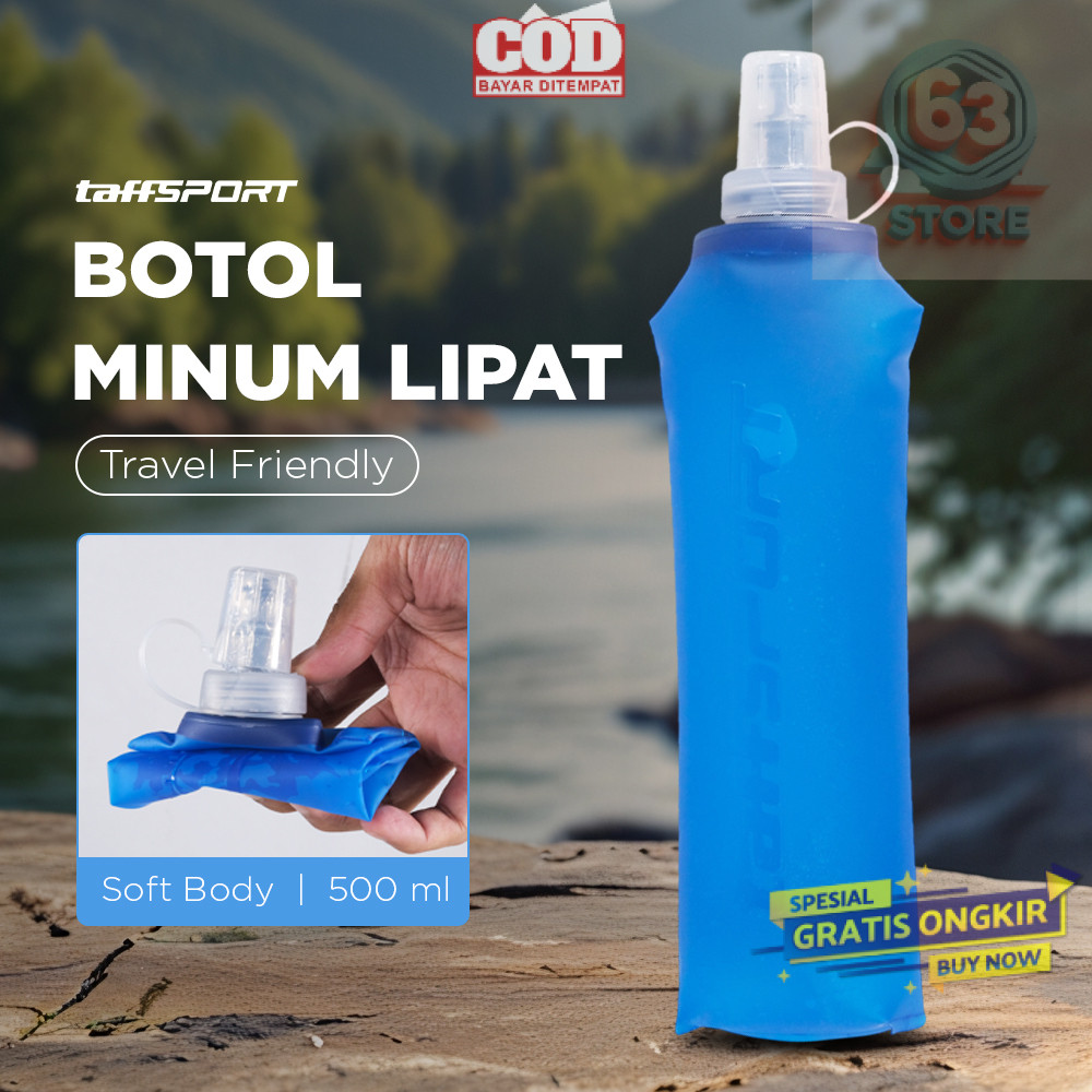 Jual TaffSPORT Botol Minum Lipat Soft Flask Foldable Water Bottle 500ml ...