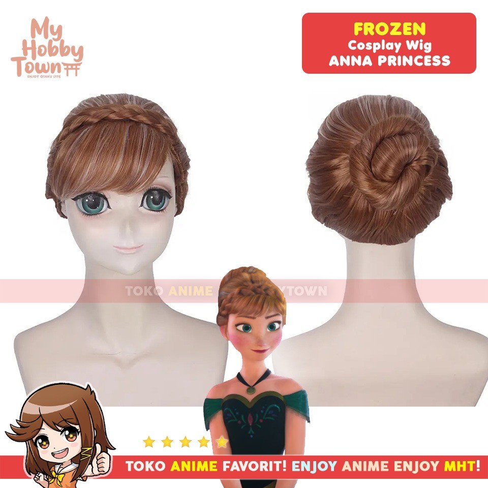 Jual Wig Cosplay Anime Animasi Kartun Disney Frozen Princess Anna ...