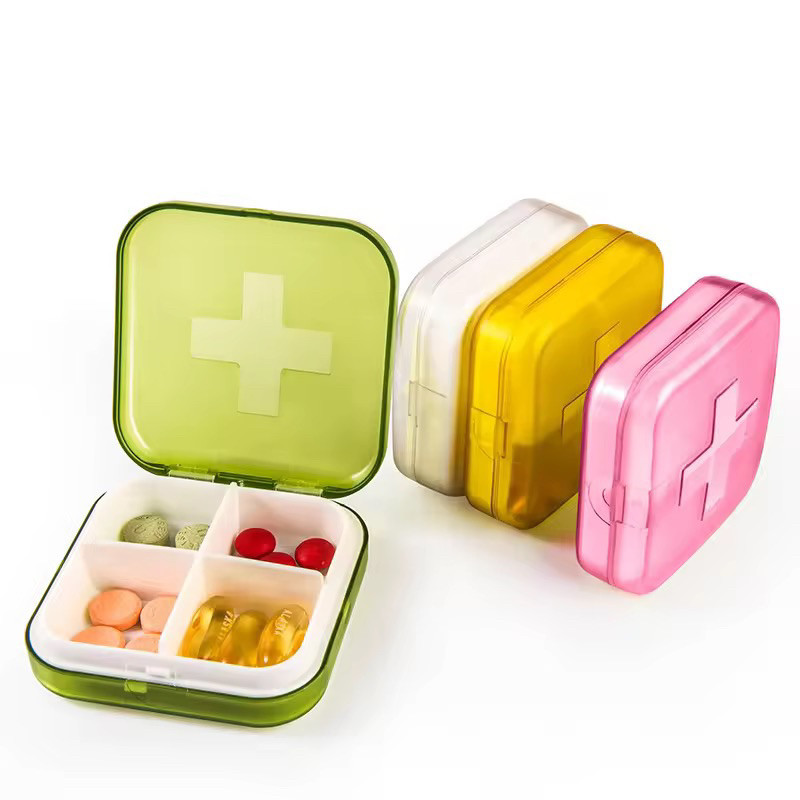 Jual Kotak Obat Mini 4 Sekat Travel Mini Box Wadah Tempat Penyimpanan ...