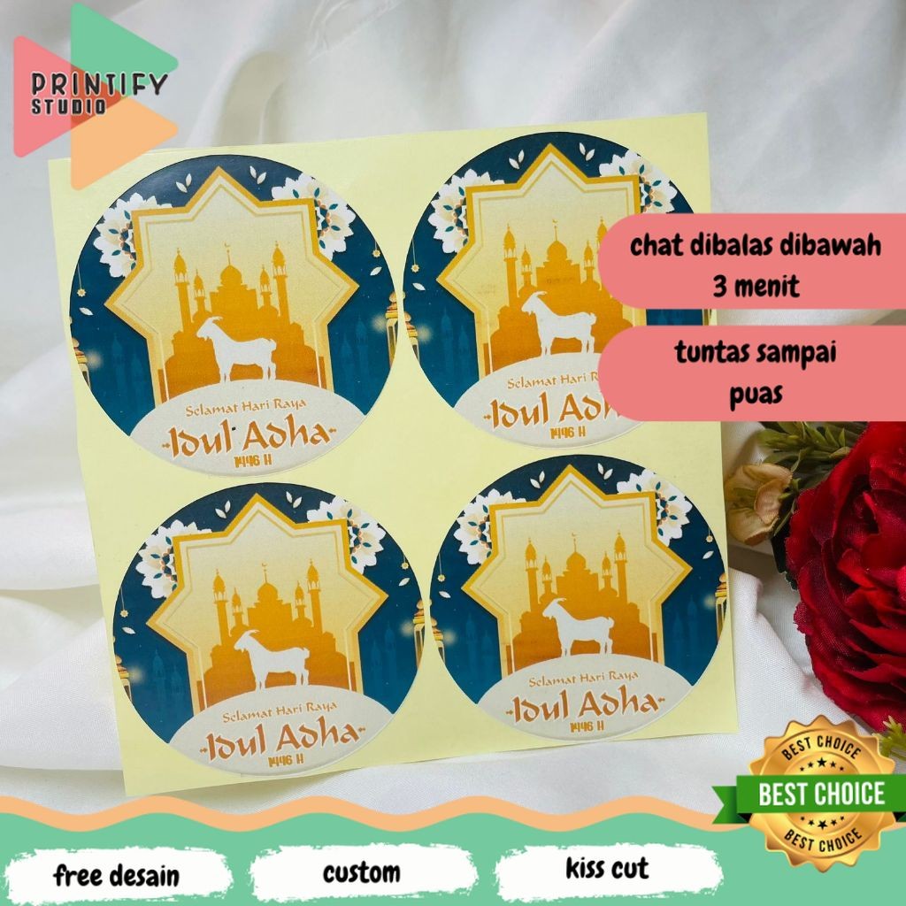 Jual Printify 2-4 Sticker Lebaran Haji Gift Ramadhan Sticker Selamat ...