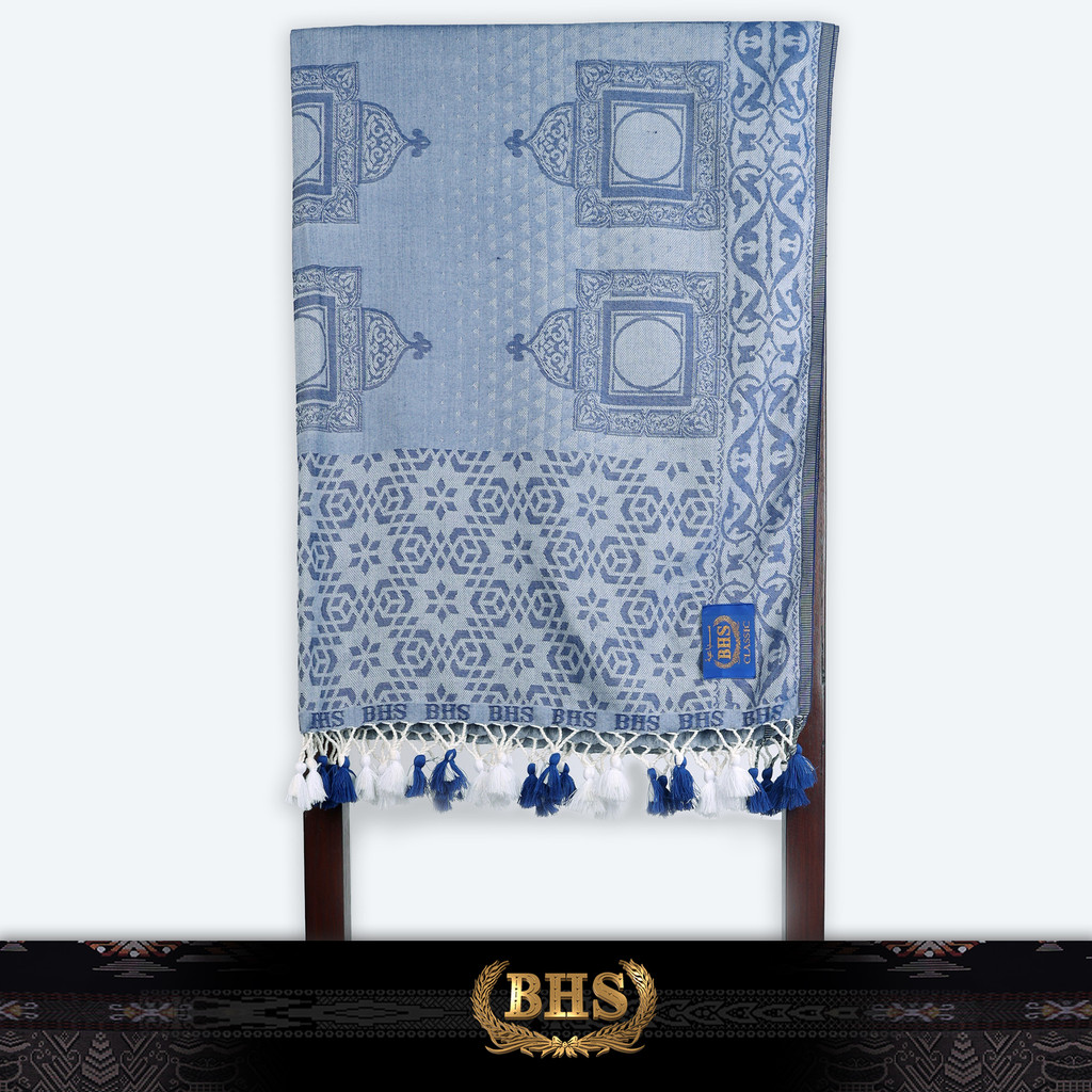 Jual Surban Subaiyah BHS Classic Motif Jacquard Biru Tua | Shopee Indonesia