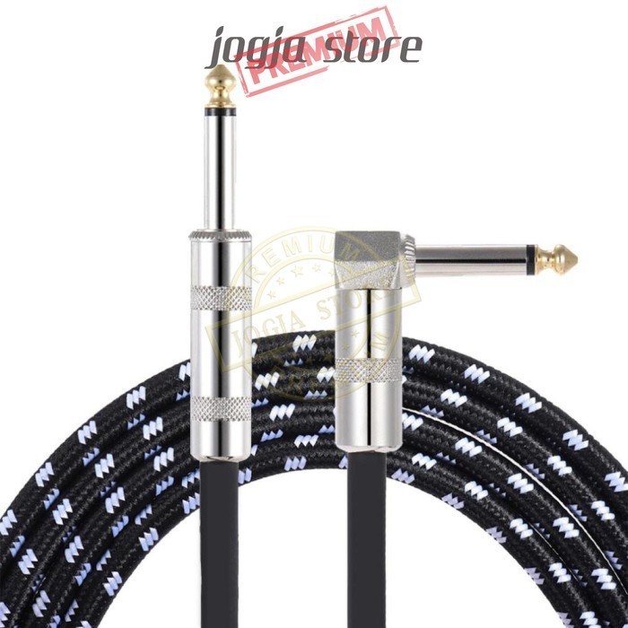 Jual Kabel Jack Gitar Bass Elektrik L Shape Braided 6 Meter | Shopee ...