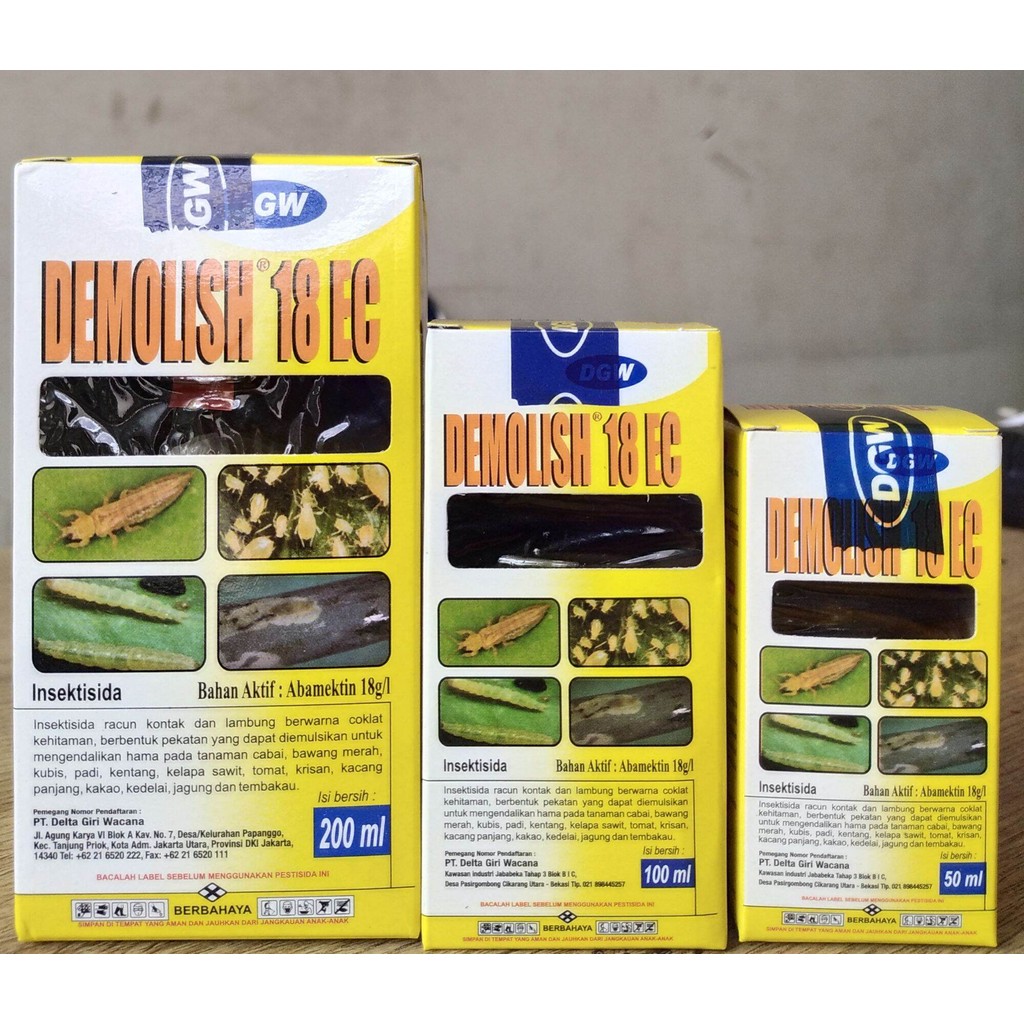 Jual Insektisida DEMOLISH 18EC Racun-Obat Hama Ulat-dll Tanaman Demolis ...