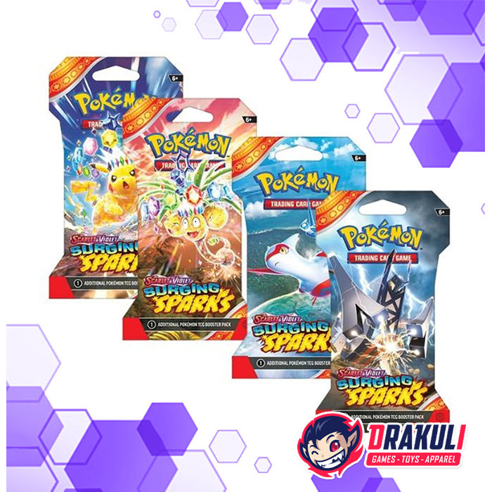Jual Drakuli Hobbies TCG Pokemon Scarlet & Violet Surging Sparks SV8 Sleeved Booster Pack ...
