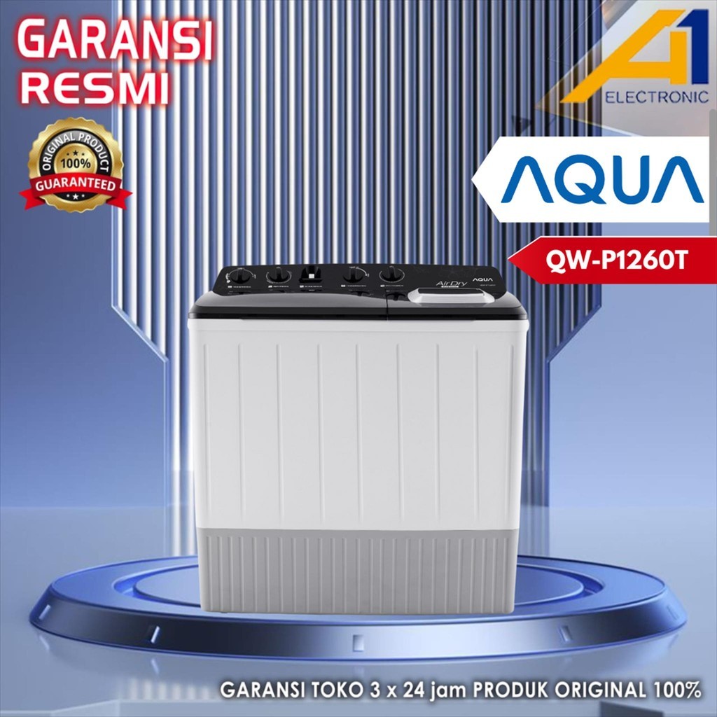 Jual AQUA Mesin Cuci QW-P1260T / QW P1260 T / QWP1260T 2 Tabung 12 Kg GARANSI RESMI | Shopee ...