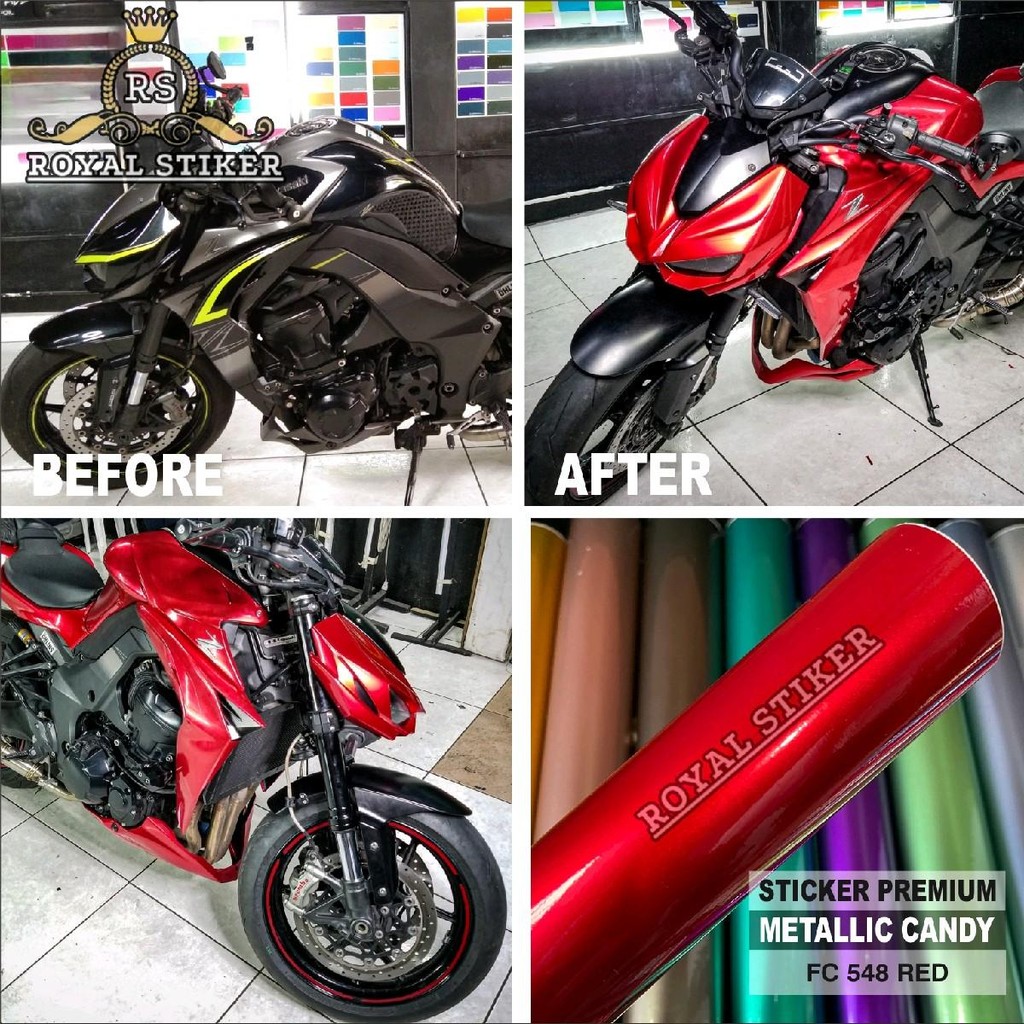 Jual Stiker Skotlet Motor Merah Metalik Candy Sticker Scotlite Merah ...