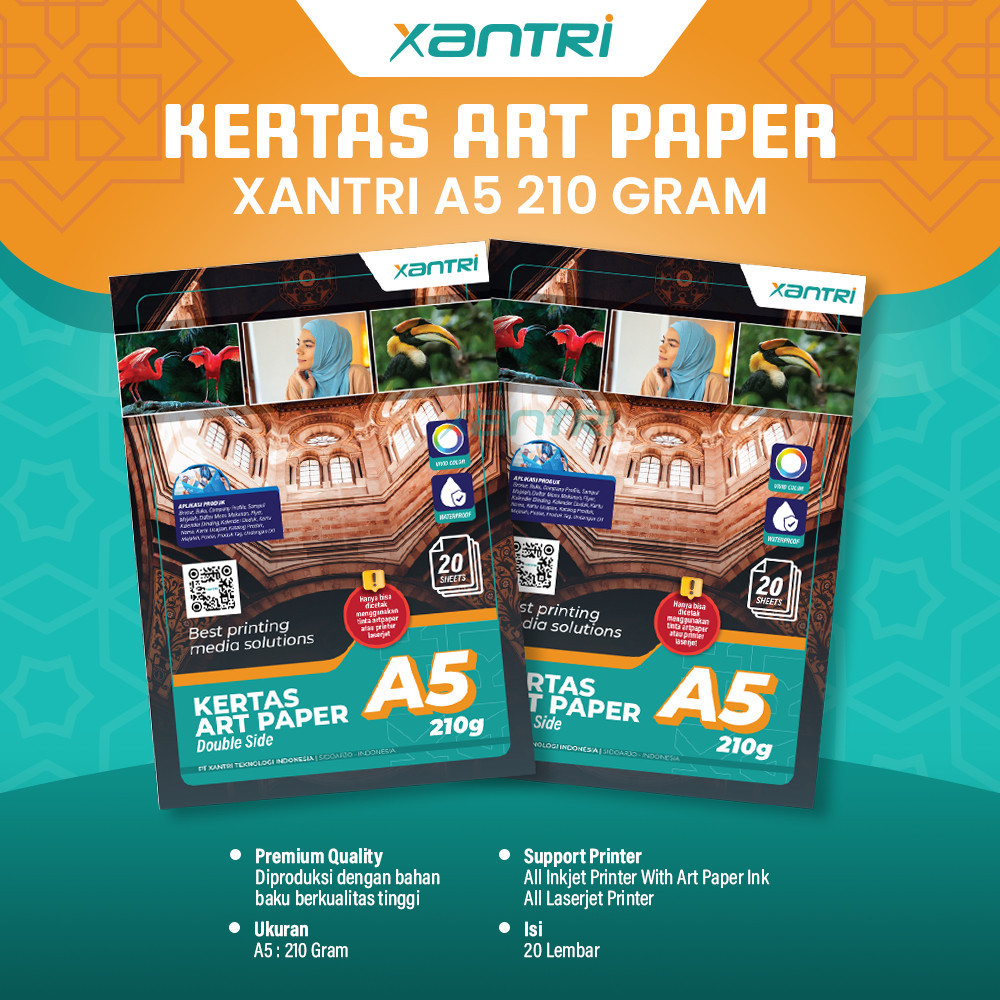 Jual Xantri - 50 pcs Kertas Art Paper A4 120gsm 120 gsm Print Double ...