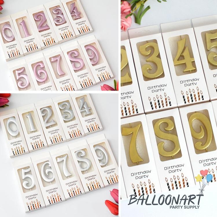 Jual Lilin Angka Elegant/Birthday Candle Number/Lilin Ulang Tahun Gold ...